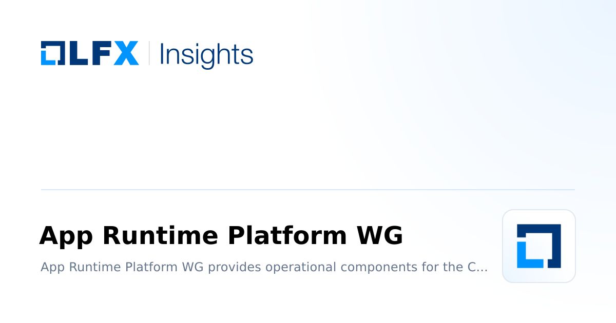 LFX Insights | App Runtime Platform WG development insights