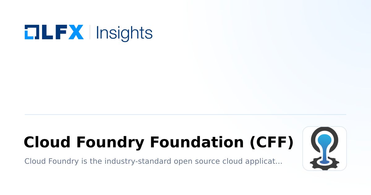 Cloud Foundry Foundation (CFF) Insights