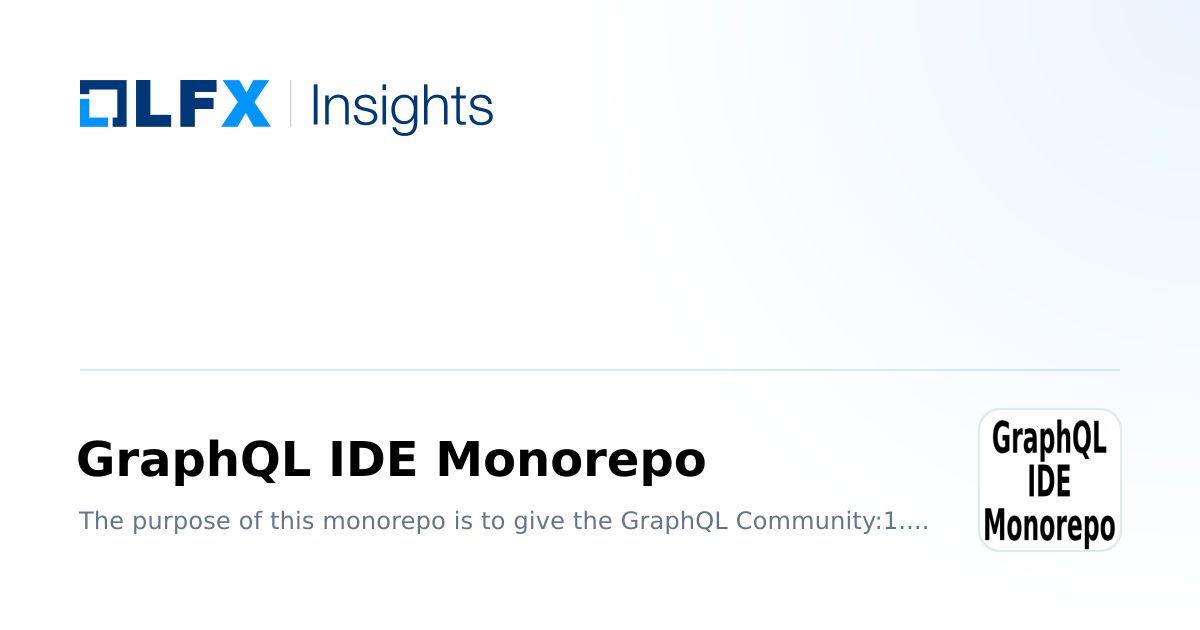 LFX Insights | GraphQL IDE Monorepo insights