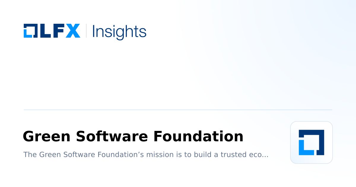 LFX Insights | Green Software Foundation insights