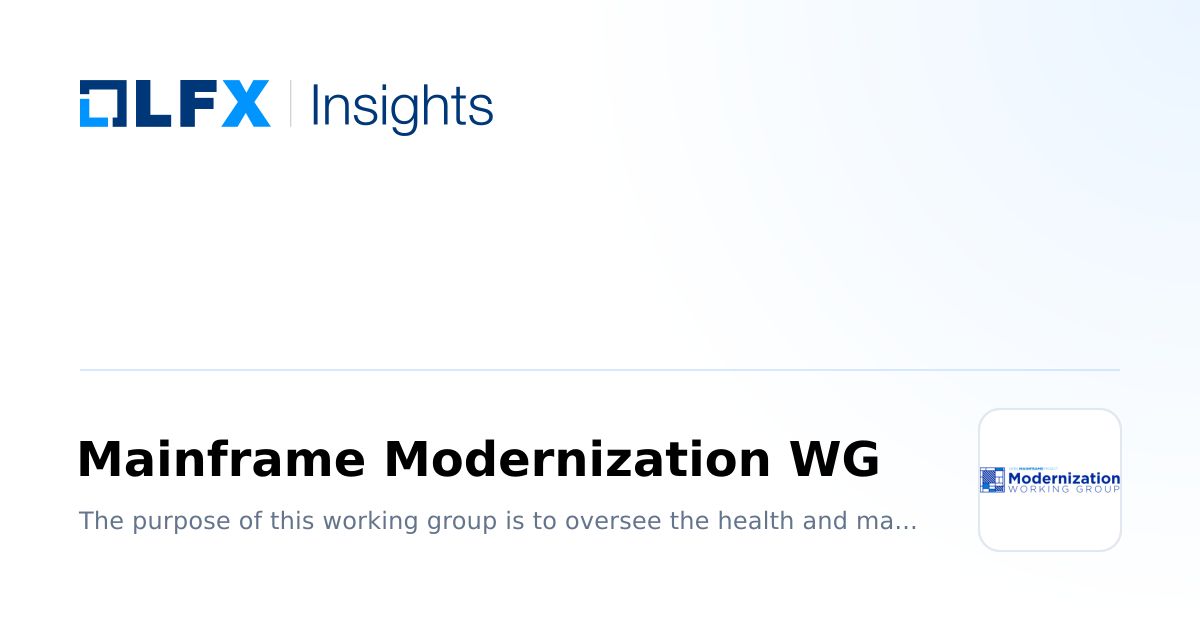 Mainframe Modernization WG Insights