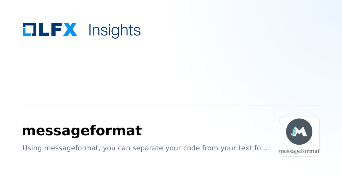 LFX Insights | messageformat insights