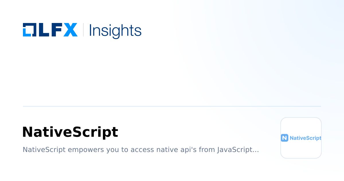 NativeScript Insights | lfx-insights
