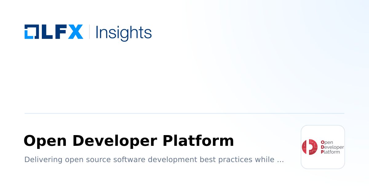 LFX Insights | Open Developer Platform insights