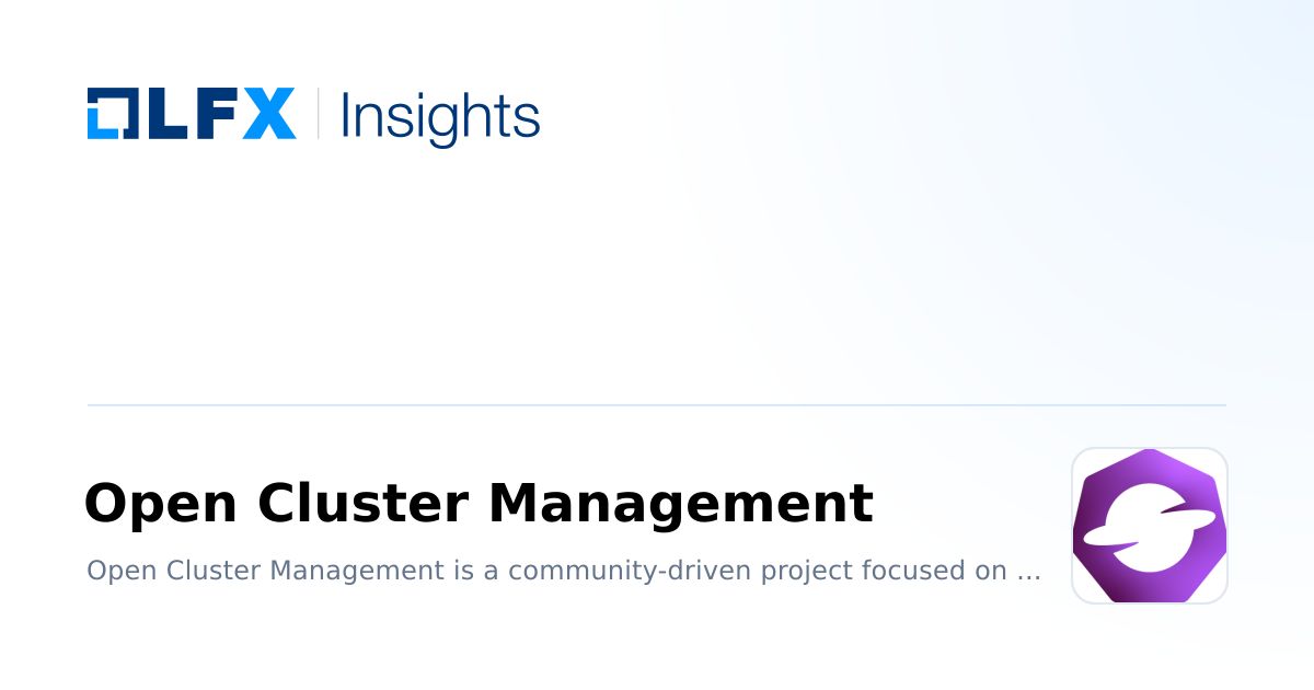 LFX Insights | Open Cluster Management insights