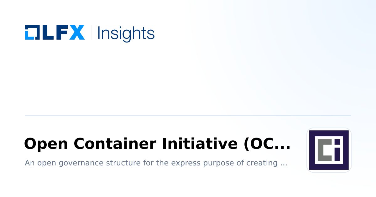 LFX Insights | Open Container Initiative (OCI) insights