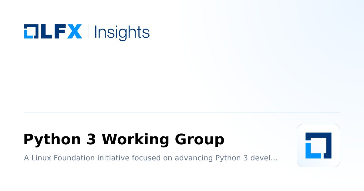 LFX Insights | Python 3 Working Group development insights