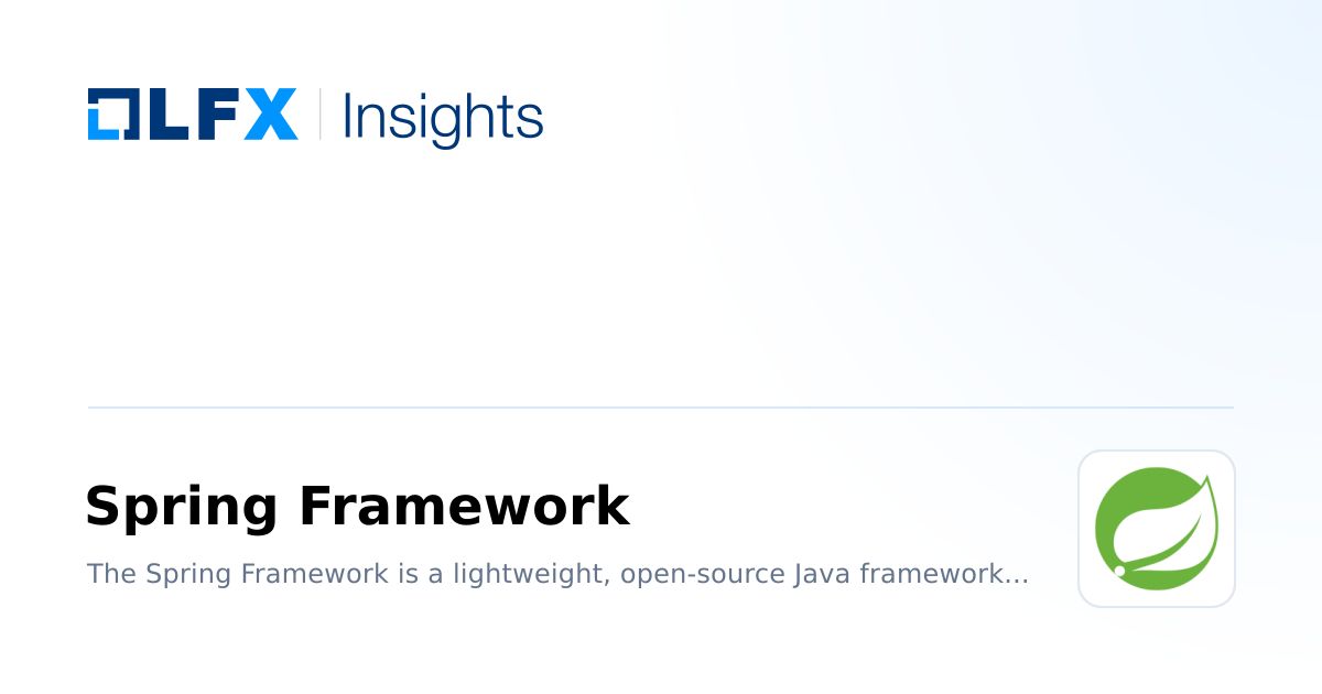 LFX Insights | Spring Framework insights