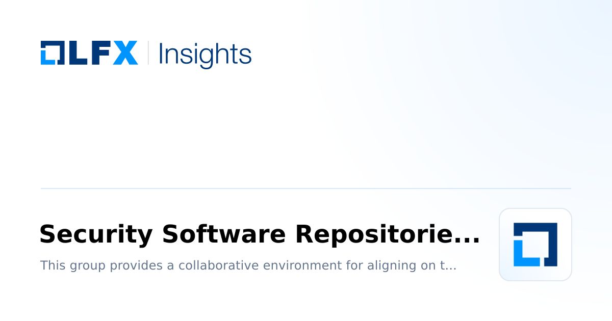 Security Software Repositories Working Group Insights